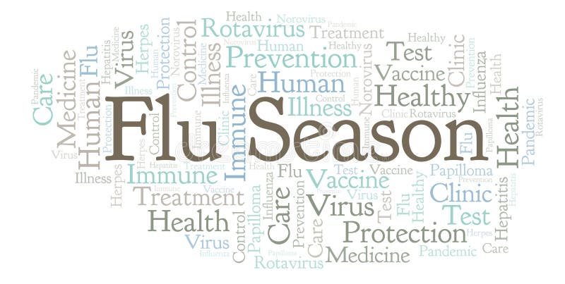 Flu Season Word Cloud, Made with Text only. Stock Illustration ...