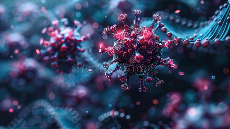 Flu Strain Evolution Modern Illustration in Futuristic Polygonal Style ...