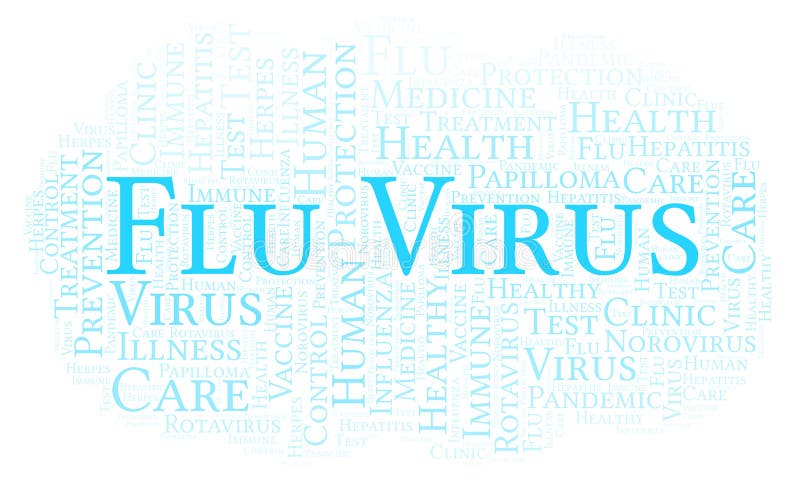Flu Virus Word Cloud, Made with Text only. Stock Illustration ...