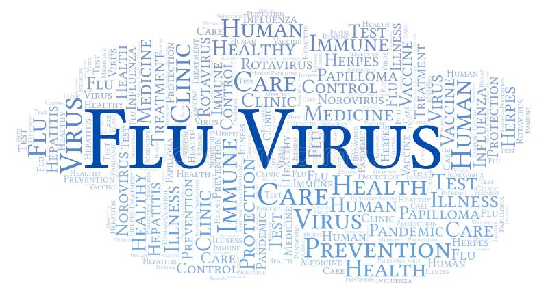 Flu Virus Word Cloud, Made with Text only. Stock Illustration ...