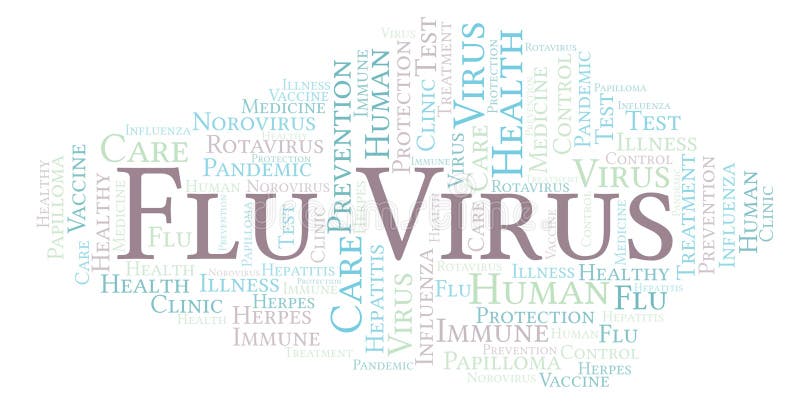 Flu Virus Word Cloud, Made with Text only. Stock Illustration ...