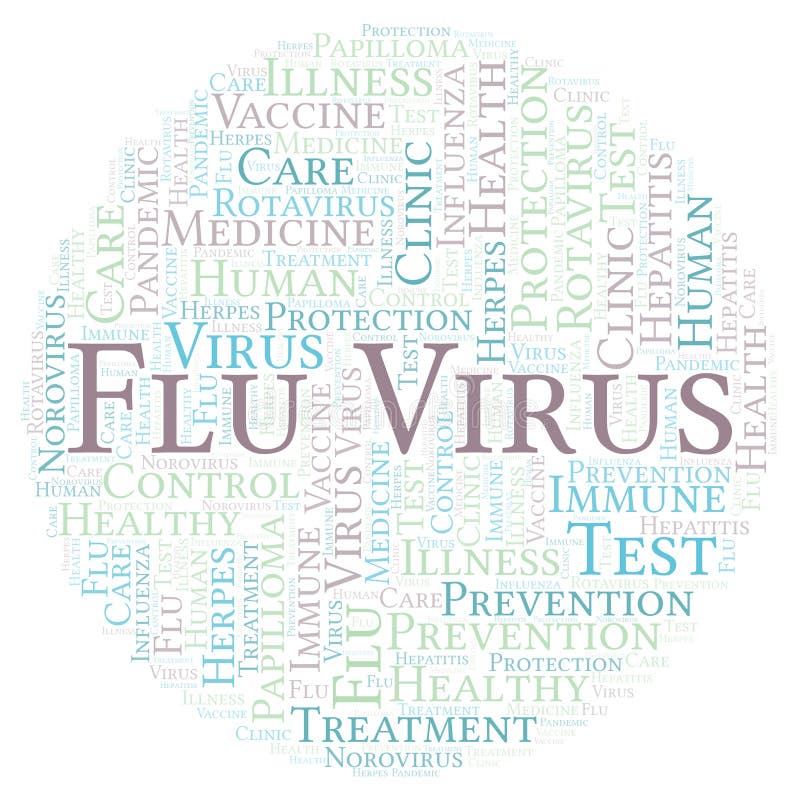 Flu Virus Word Cloud, Made with Text only. Stock Illustration ...