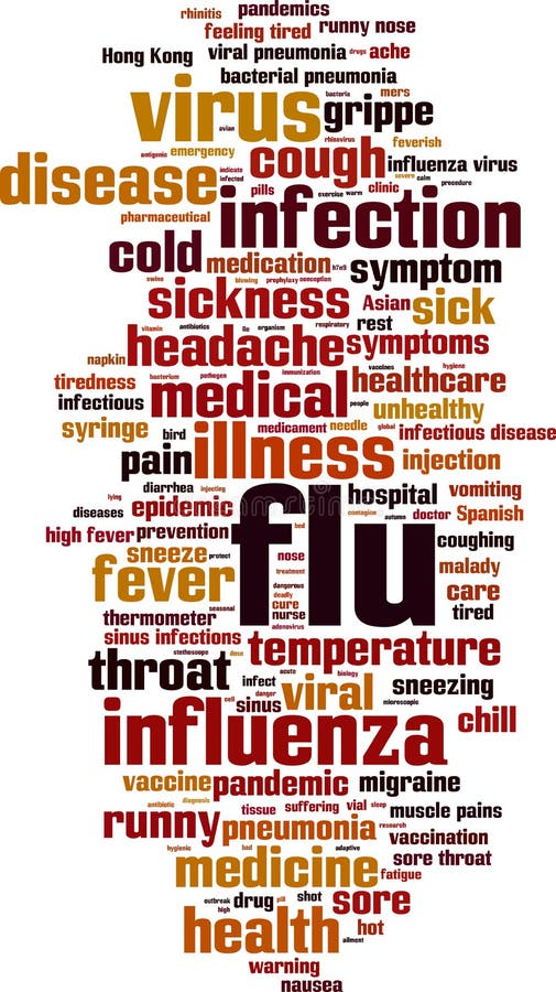 Flu word cloud stock vector. Illustration of coughing - 160321116