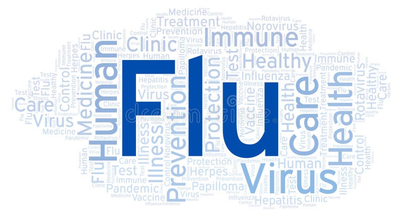 Flu Word Cloud, Made with Text only. Stock Illustration - Illustration ...