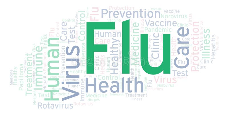 Flu Word Cloud, Made with Text only. Stock Illustration - Illustration ...