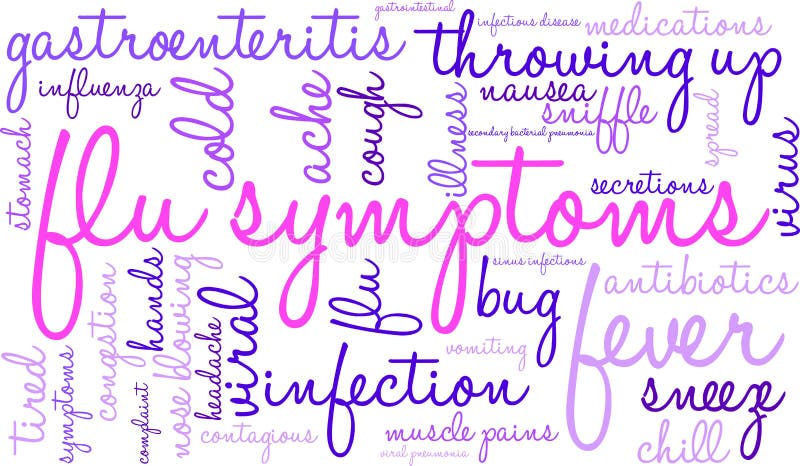 Flu Word Cloud stock illustration. Illustration of antibiotics - 103969932