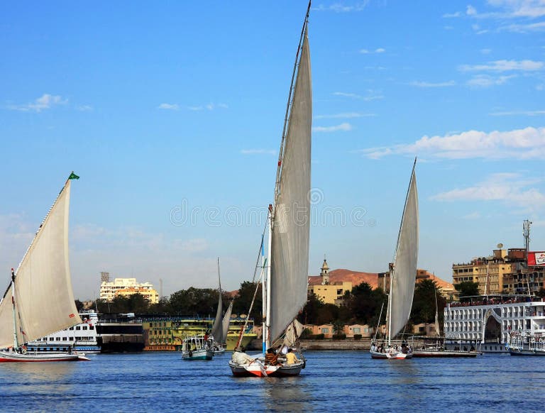 Fluca on Nile River stock image. Image of sunny, blue - 4301093