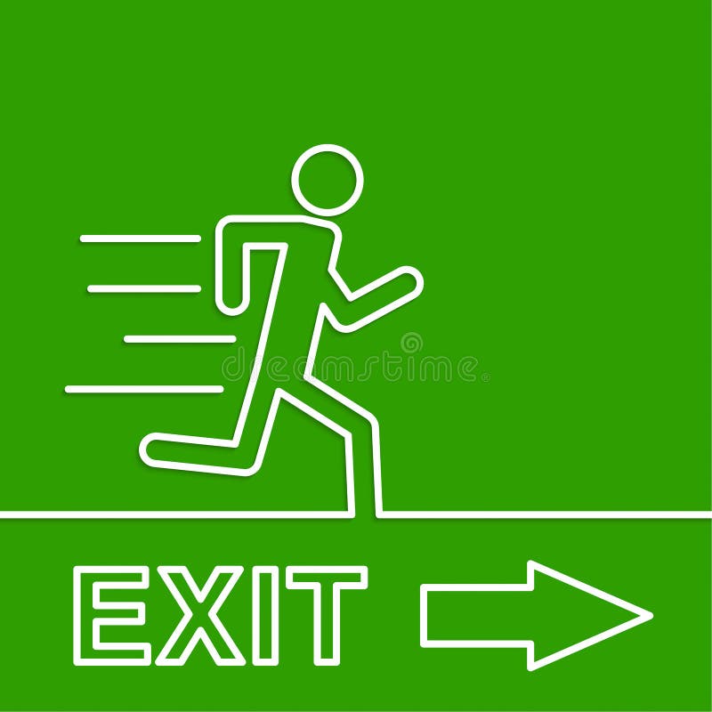 Fluchtwegzeichen vektor abbildung. Illustration von tür - 53373628