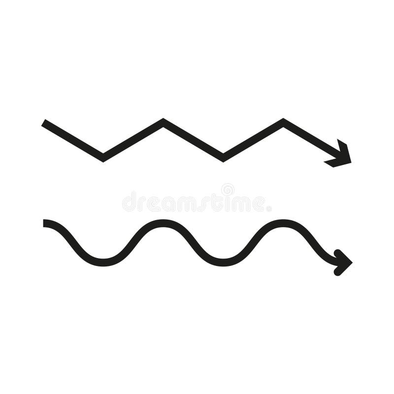Fluctuating Arrow, Curvy, Zigzag Element. Crisscross Arrow Shape Element. Vector Illustration ...