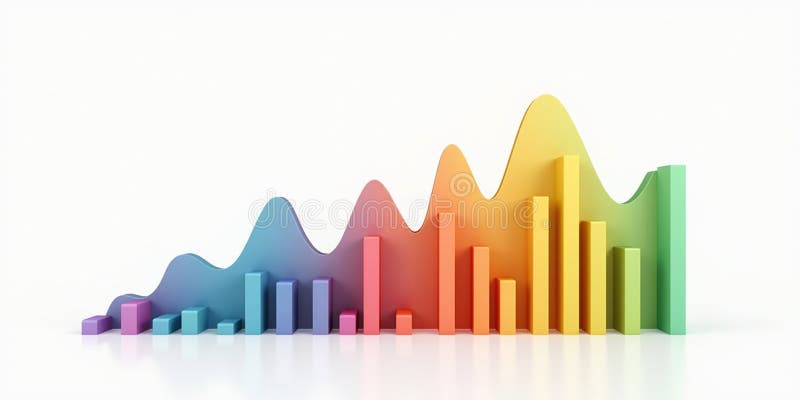 Fluctuating Bar Chart with Clean Background. Generative AI Stock ...