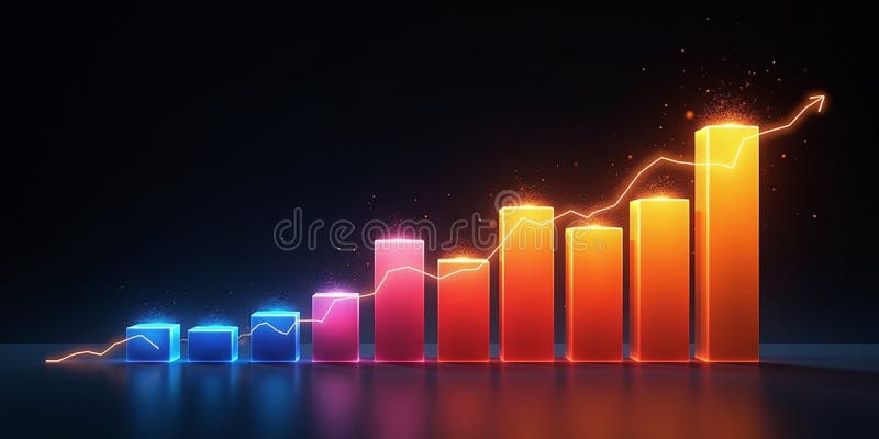 Fluctuating Bar Chart with Clean Background. Generative AI Stock ...