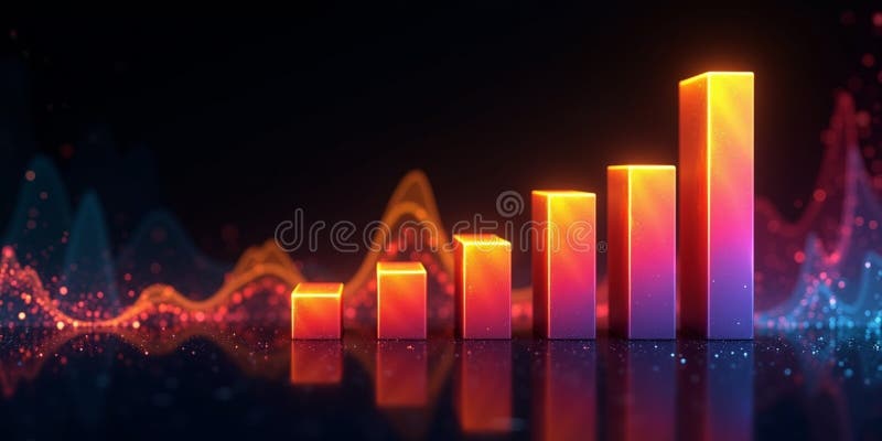 Fluctuating Bar Chart with Clean Background. Generative AI Stock ...