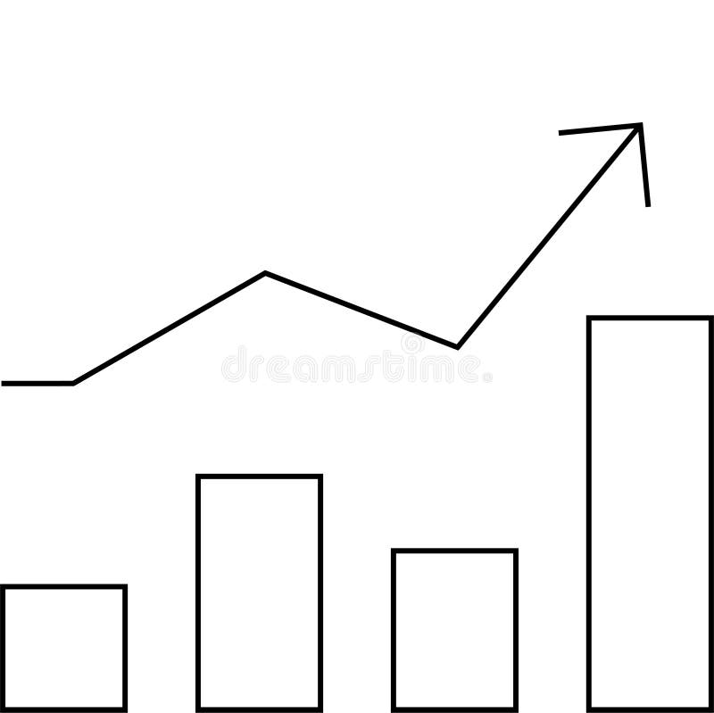 Fluctuating Graph Flat Thin Line Icon with Editable Strokes Stock ...
