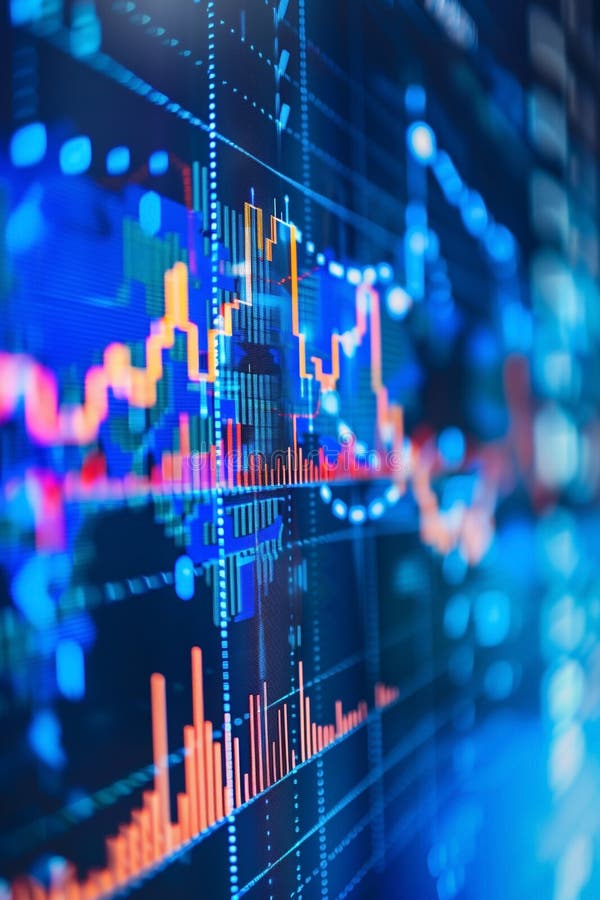 Fluctuating Graphs Representing Stock Market Data in Vibrant Digital ...