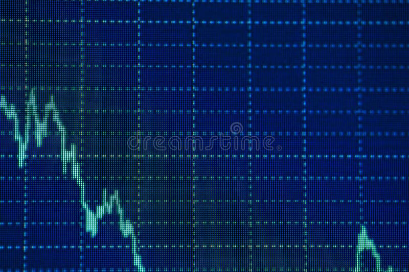 Fluctuating Line Graph on Blue Digital Grid Background Stock Photo ...