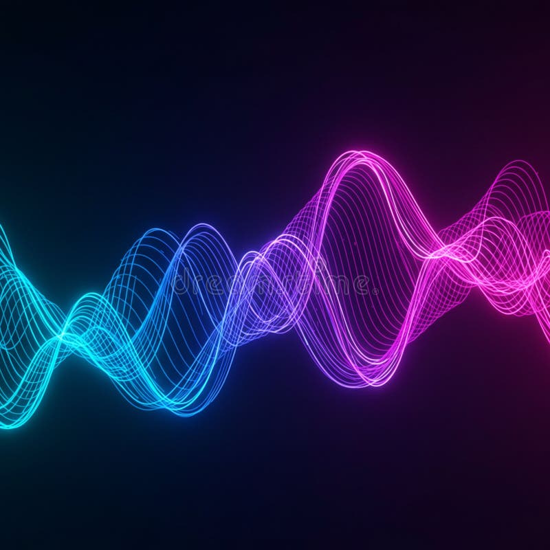 Fluctuating Neon Lines Form a Dynamic Waveform Pattern Against a Dark ...