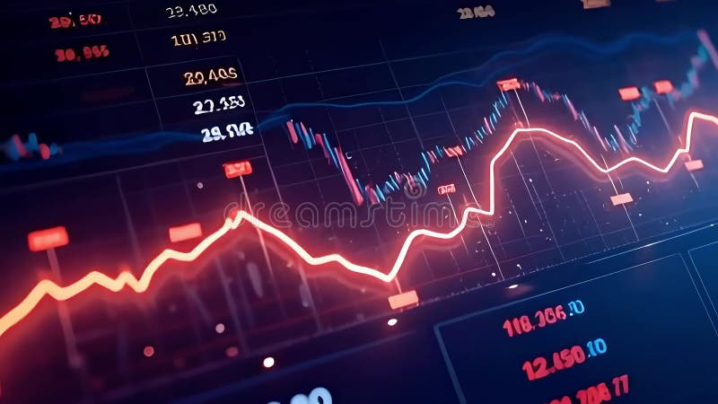 Fluctuating Stock Market Graph-001 Stock Video - Video of digital ...