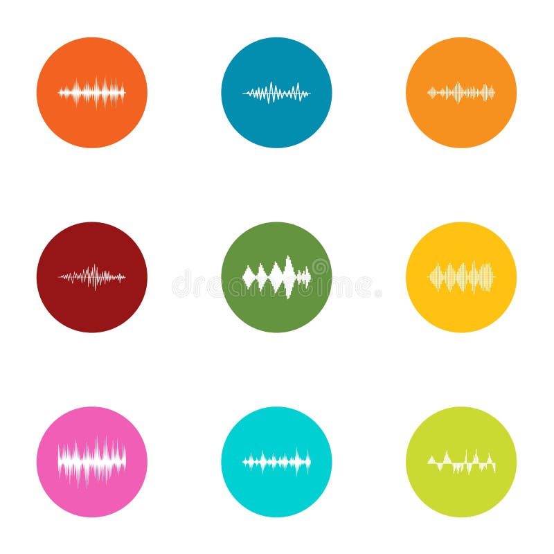 Fluctuation Icons Set, Flat Style Stock Vector - Illustration of noise ...