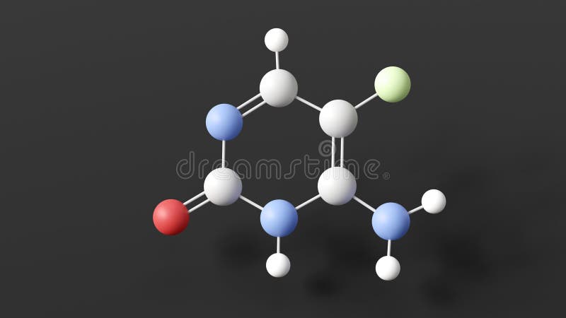 Flucytosine Molecule, Molecular Structure, Antifungal Medication, Ball ...
