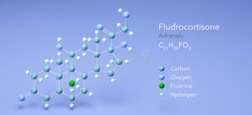 Fludrocortisone Molecule, Molecular Structures, Adrenals, 3d Model ...