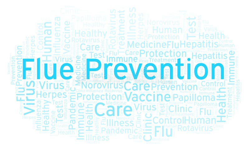 Flue Prevention Word Cloud, Made with Text only. Stock Illustration ...