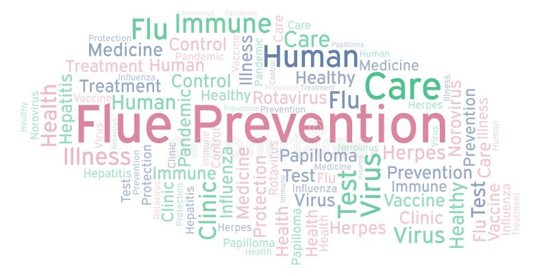 Flue Prevention Word Cloud, Made with Text only Stock Illustration ...