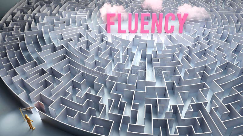 Fluency and a Difficult Path To it Stock Illustration - Illustration of ...