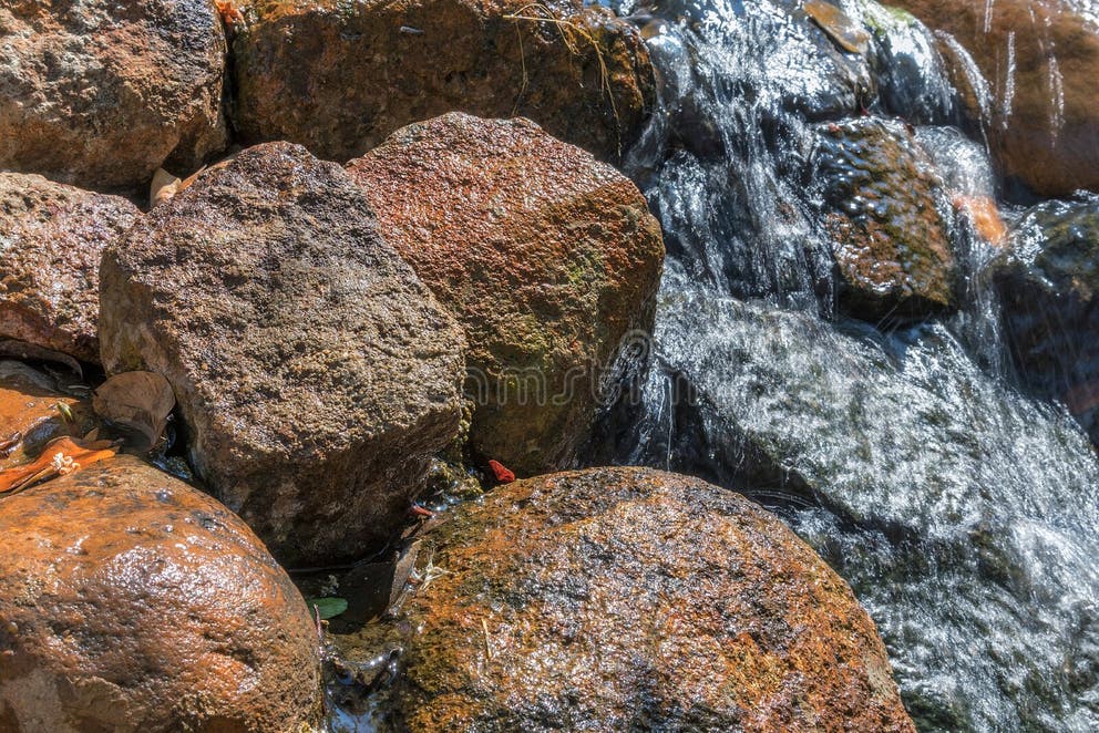 Fluent in Water with Stones. Stock Image - Image of cascade, babble ...