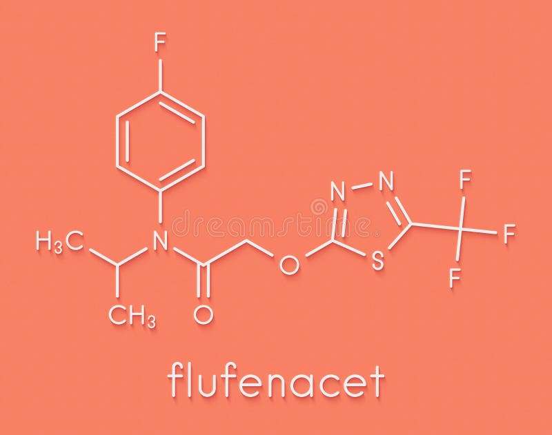 Flufenacet Herbicide Molecule. Skeletal Formula Stock Illustration ...