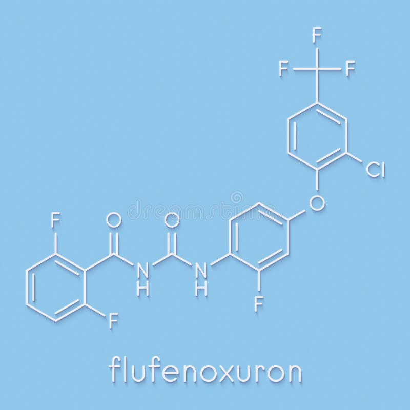 Flufenoxuron Insecticide Molecule. Skeletal Formula. Stock Illustration ...