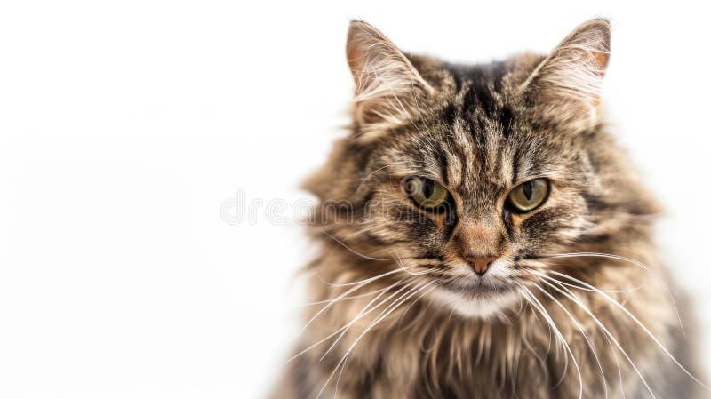 Fluffy Angry Cat Close Up Looking at the Camera, Unhappy and Grumpy ...