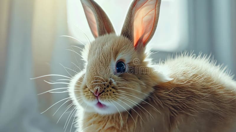 Fluffy Baby Rabbit in Soft Natural Light Stock Footage - Video of ...