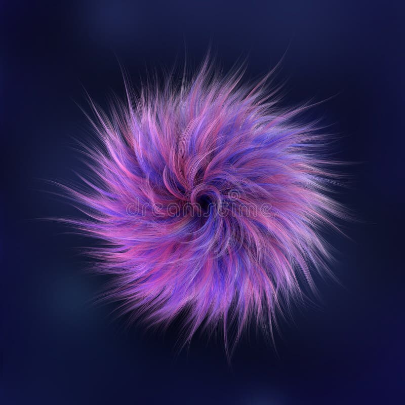 Fluffy Ball on a Blue Background Stock Illustration - Illustration of ...