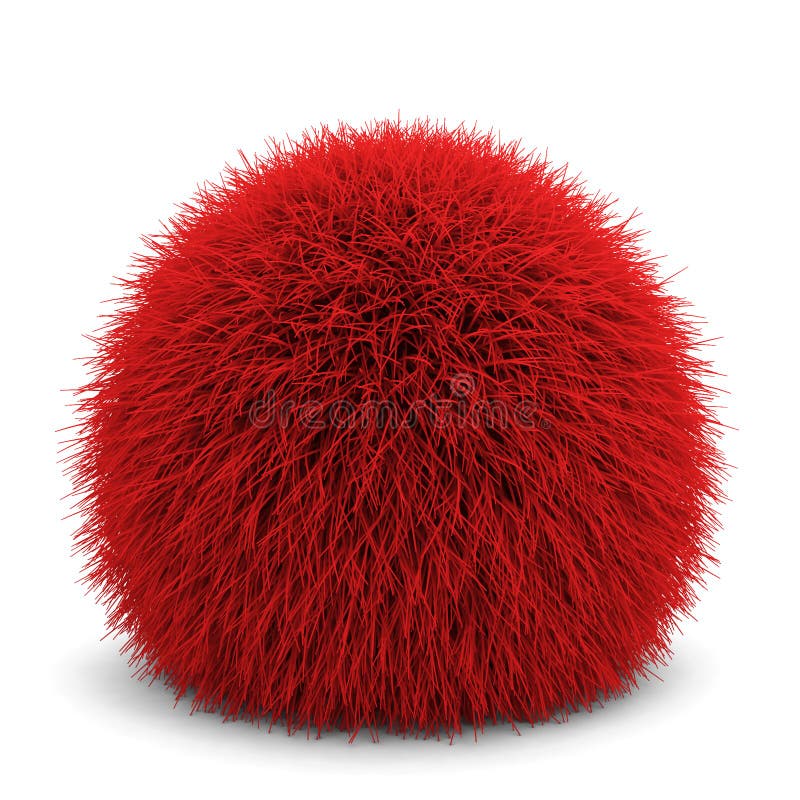 3d Render of White Fur Ball Stock Illustration - Illustration of hair ...