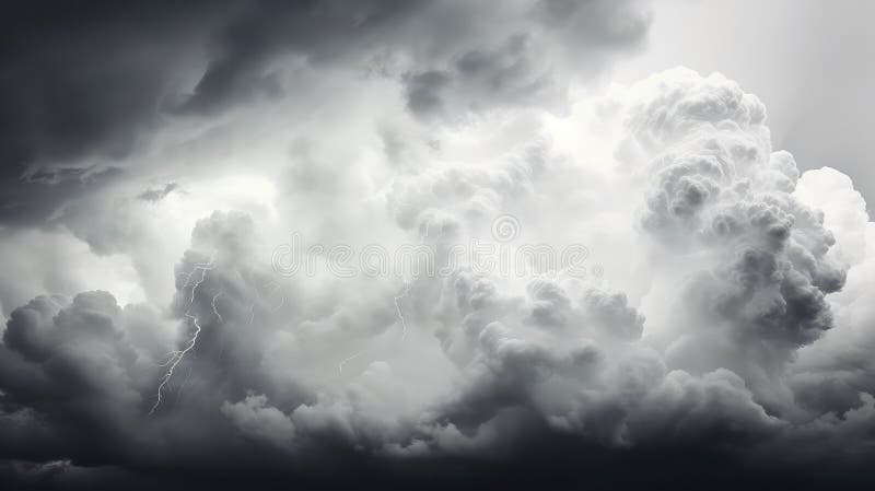 Fluffy Black Clouds on White Stock Illustration - Illustration of light ...