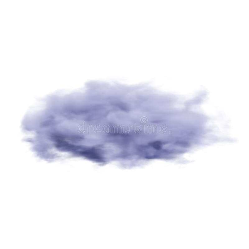 Fluffy Blue Cloud. 3D Render. Isolated on White Background. Stock ...