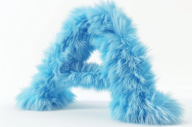 Fluffy Blue Letter a Made Out of Fur with Generative AI Stock ...