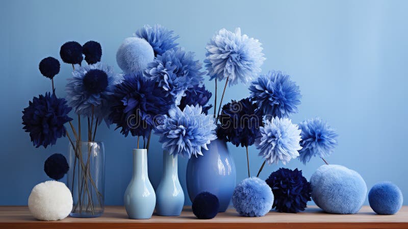 Fluffy blue pom pom stock illustration. Illustration of accessory ...