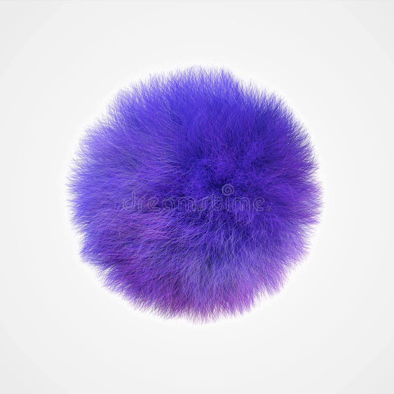 Fluffy Blue Sphere. Hairy Ball. Abstract Illustration, 3d Rendering ...