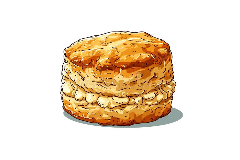 Fluffy Buttery Biscuit Soft Isolated Stock Vector - Illustration of ...