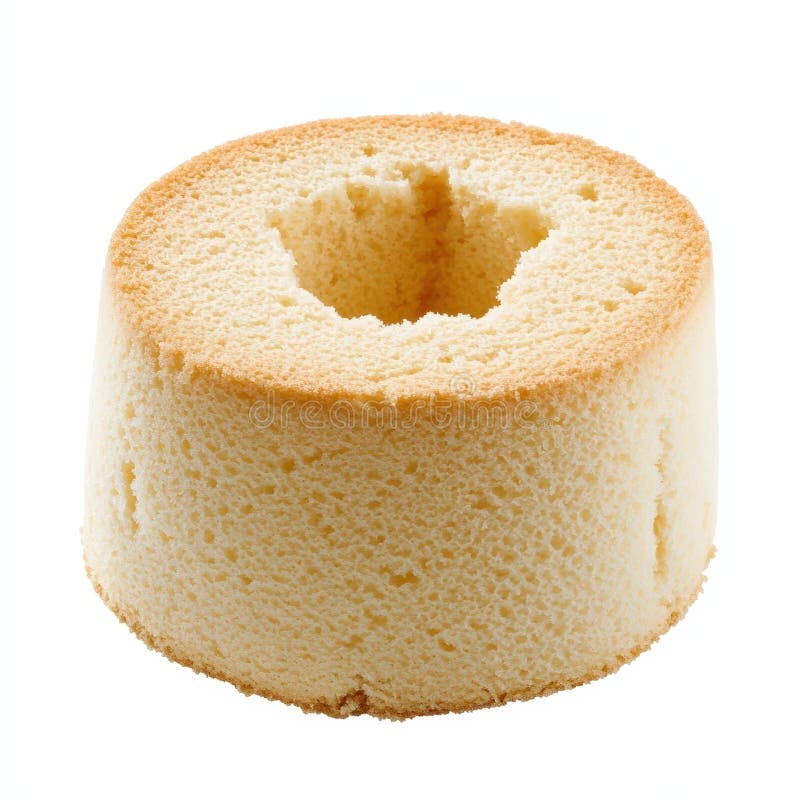 Fluffy Chiffon Cake on a White Background Ready for Decoration Stock ...