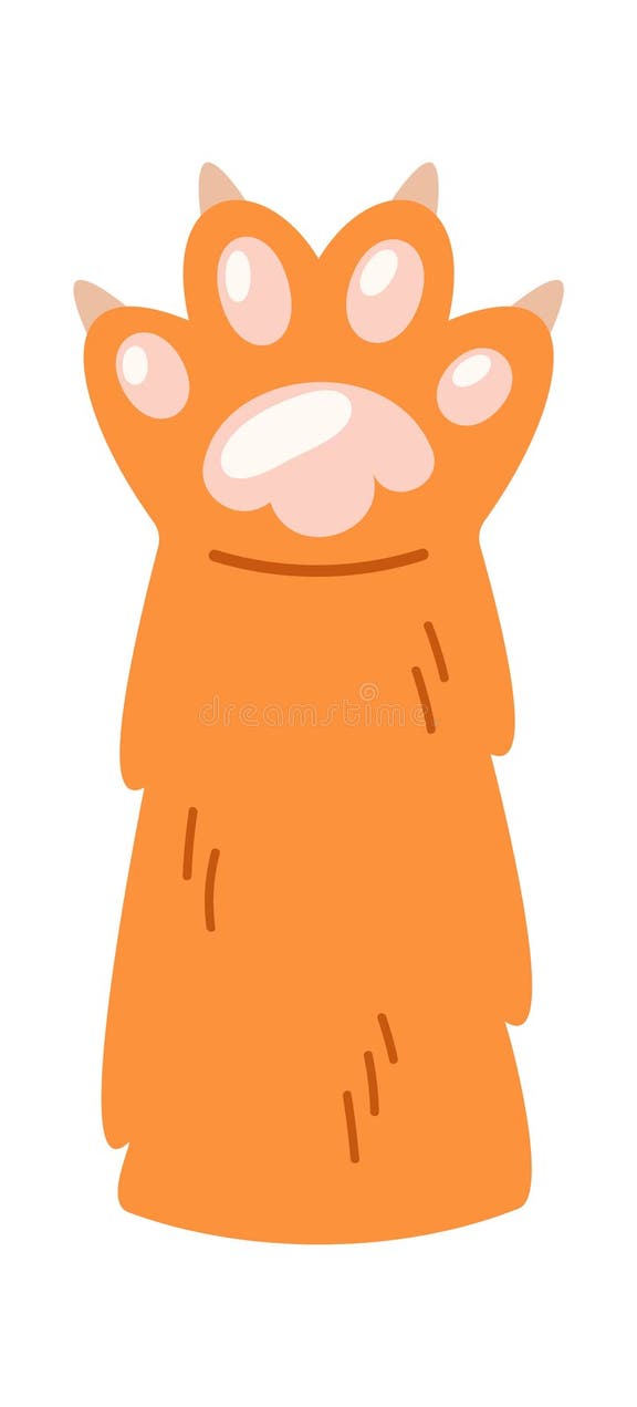 Fluffy clawed red cat paw stock illustration. Illustration of animal ...