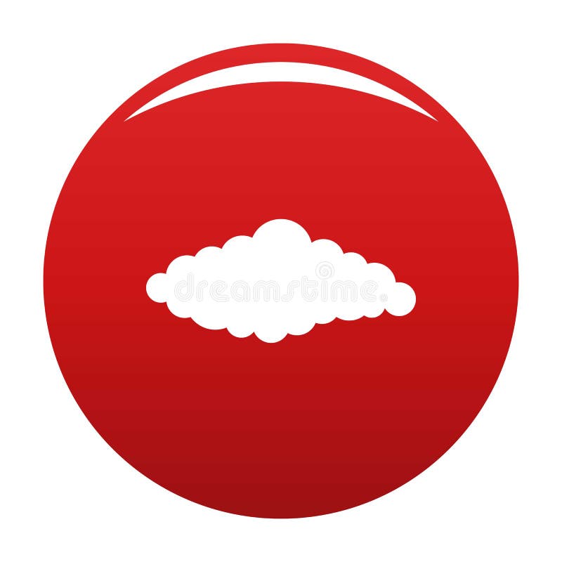 Fluffy Cloud Icon Vector Red Stock Vector - Illustration of storm ...