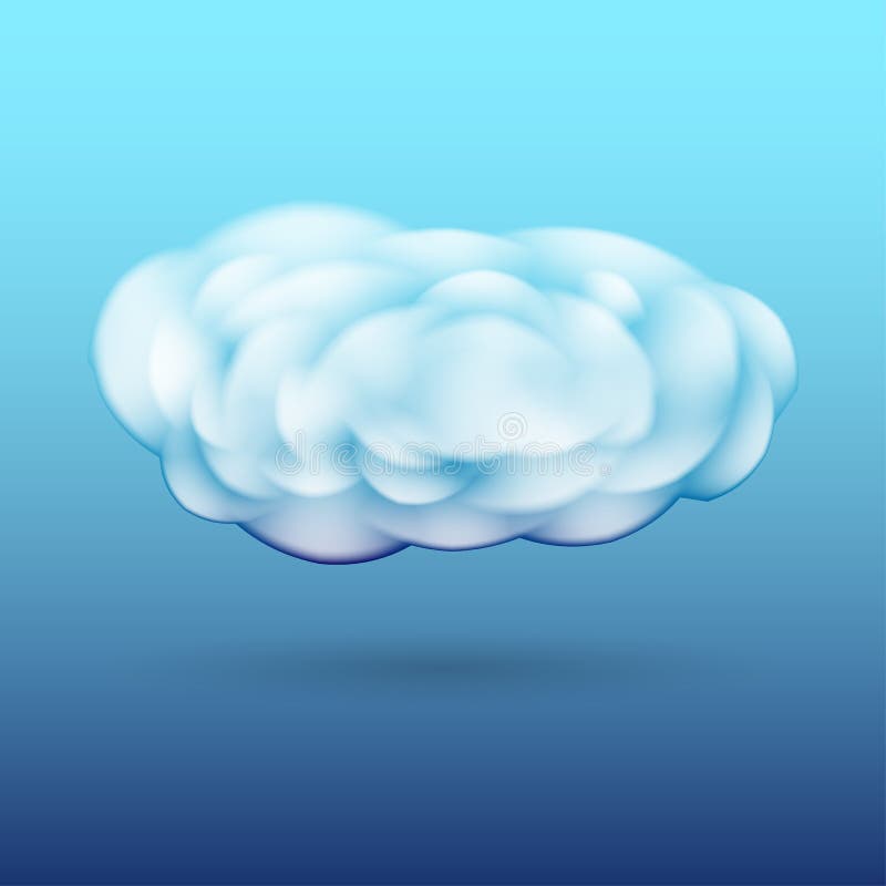 Fluffy cloud with shadow stock vector. Illustration of graphic - 41493373