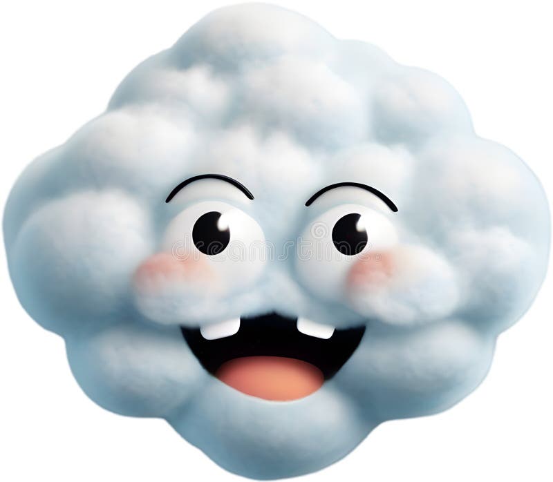 A Fluffy Cloud Shaped Like a Smiling Face. Stock Photo - Illustration ...