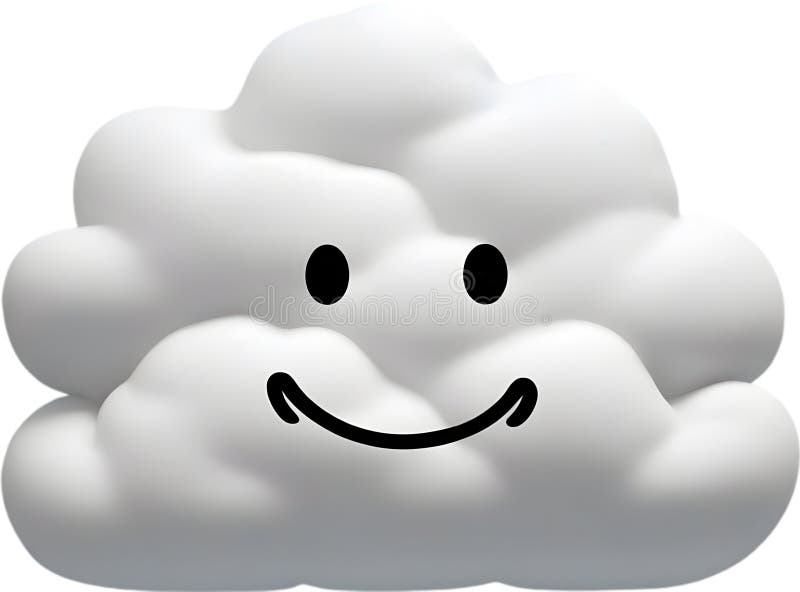 A Fluffy Cloud Shaped Like a Smiling Face. Stock Photo - Illustration ...
