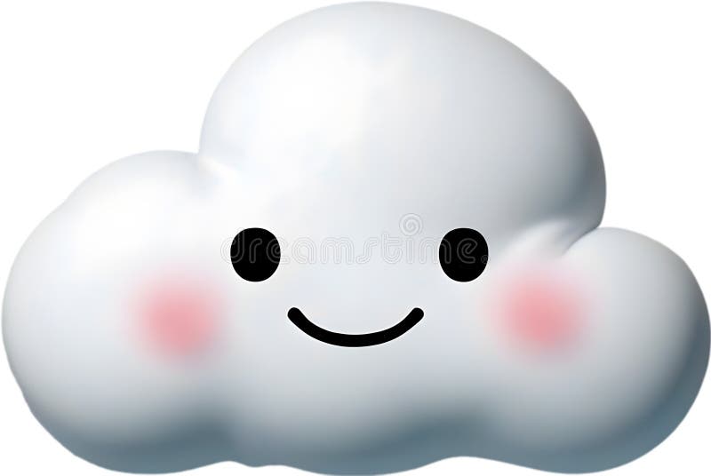 A Fluffy Cloud Shaped Like a Smiling Face. Stock Image - Illustration ...