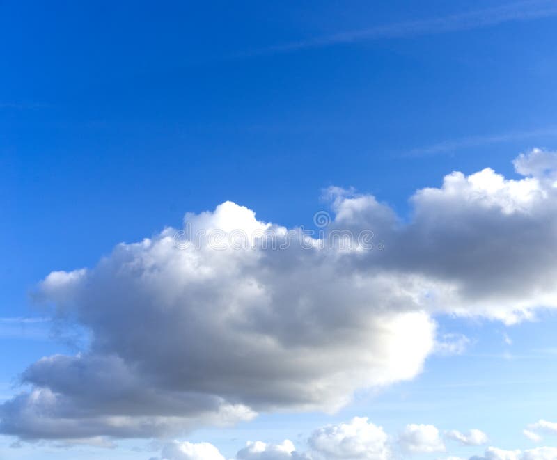 Fluffy Cloud Textureon Clear Blue Sky Stock Image - Image of texture ...