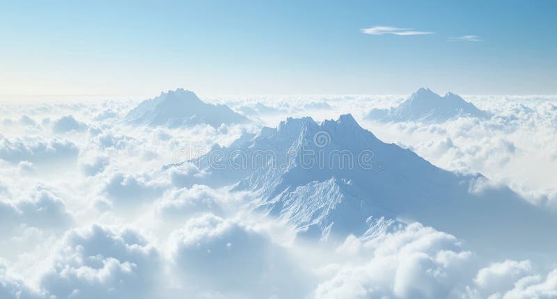 Fluffy Clouds Float Beneath a Bright Sky, Partially Obscuring the ...