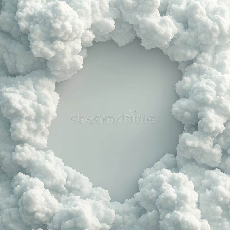 Fluffy Clouds Forming a Circular Opening in the Sky. Stock Image ...